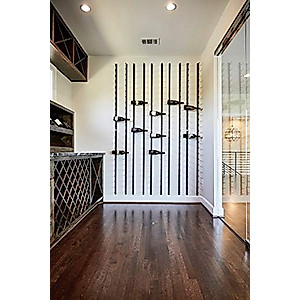 VintageView W Series Wine Rack 5 | Wall Mounted Metal Wine Storage (15 Bottles, Matte Black)