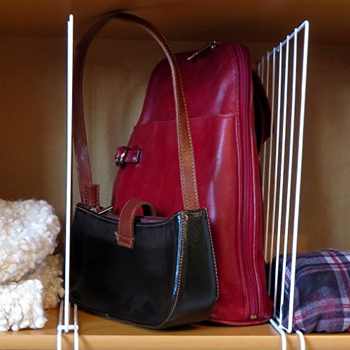 Evelots 4 Pack Shelf Dividers for Wood Shelves, Closet Organization-12 Inches Tall/Reinforced Wide Bottom for Added Stability