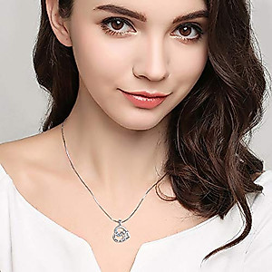 DAOCHONG S925 Sterling Silver Fairy with Angel Wings Engraved Inspirational She Flies With Her Own Wings Pendant Necklace for Princess Girls Women