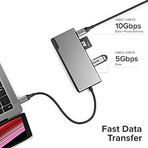 ALOGIC USB C Hub, 6-in-1 Hub,4K HDMI,2 USB 3.0,1 USB C with Data & 100W Laptop Charging,Micro/SD Card Reader,Dock Uni, for MacBook Pro/Air(Thunderbolt 3 Compatible),iPad Pro/Air 2020, XPS and More
