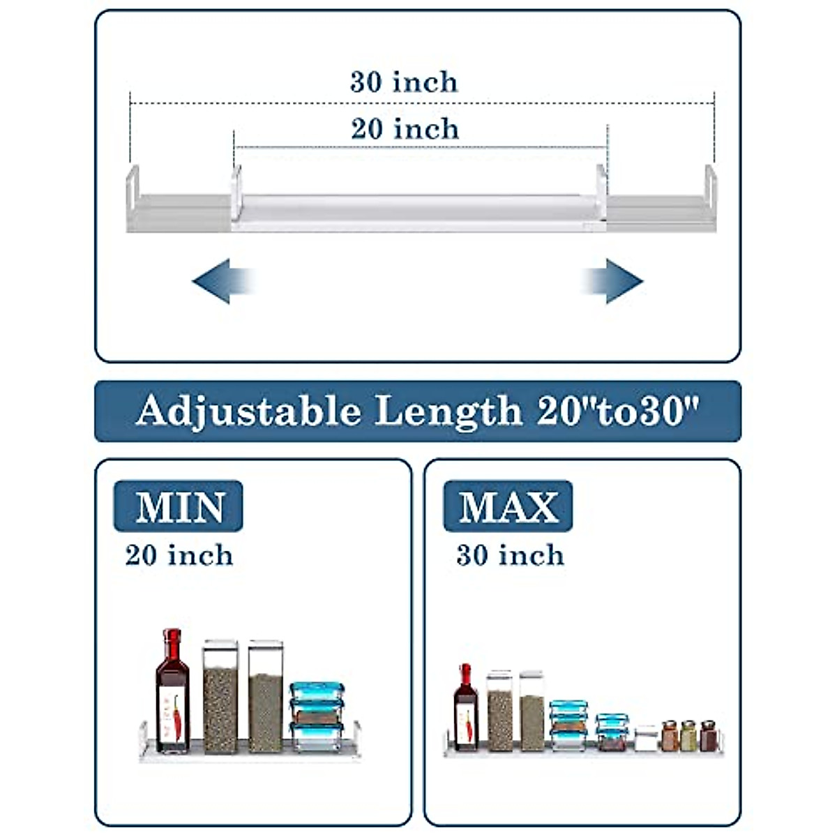 Bumusty Expandable 30" Stove Top Shelf, Magnetic Spice Rack Kitchen Shelf, Oven Shelf Kitchen Gadgets for Flat Top Stove Only