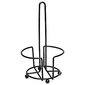 Totally Kitchen Paper Towel Holder | Simple Tear Standing Paper Towel Dispenser | Heavy Duty Metal Construction | Fits Rolls | Matte Black