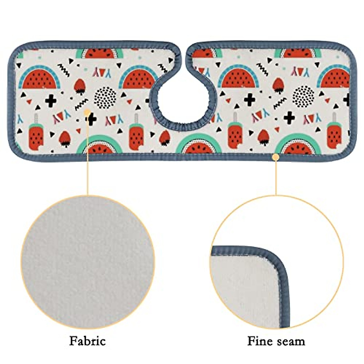 Kitchen Faucet Absorbent Mat 2 Pieces Summer Watermelon Ice Cream Faucet Sink Splash Guard Bathroom Counter and RV,Faucet Counter Sink Water Stains Preventer