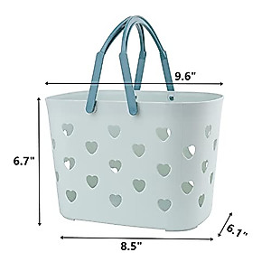 Peohud 4 Pack Portable Shower Caddy Basket, Plastic Storage Basket with Handle, Caddy Organizer Bin for Bathroom, College Dorm, Pantry, Kitchen