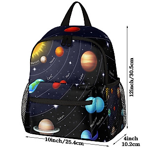 Solar System Planets Kids Backpack Toddler Girls Boys Preschool School Bag Casual Travel Daypack Bookbag Schoolbag for Junior Primary Nursery kindergarten Children Students