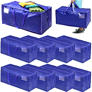 Eorbow 8 Pack Moving Bag, 91L Heavy Duty Extra Large Storage Tote, Foldable Packing Bags with Zipper and Carrying Handles, College Dorm Essentials Tool Bag for Space Saving, Traveling, Camping