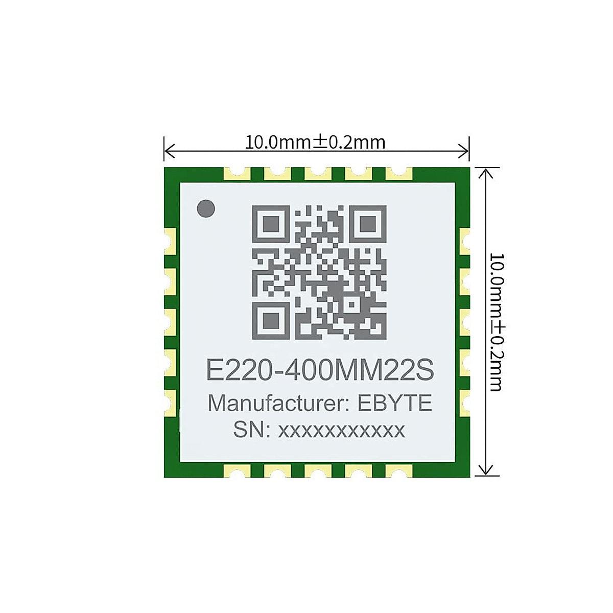 433MHz 470MHz Lora LLCC68 Wireless RF Module E220-400MM22S Low Power 22dbm Long Distance 6KM Smaller Size Antenna Stamp Holes
