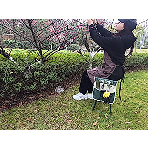 INMTIE 2-in-1 Garden Kneeler and Seat Gardening Chair Protects Your Kneesb Foldable Garden Bench Garden Stools Bench Comes with A Free Tool Pouch EVA Foam Pad (Green)