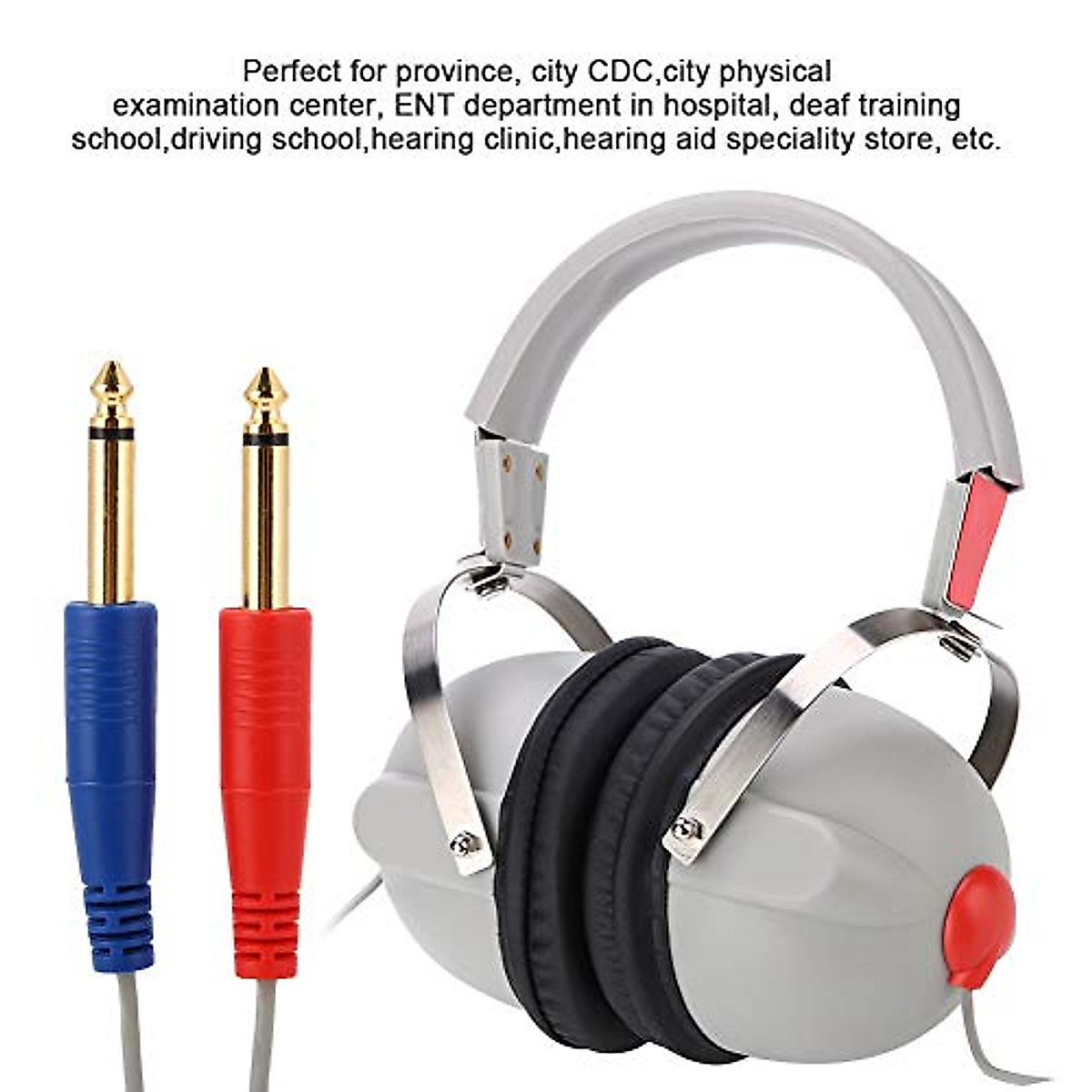 Focket Audiometer Headphone, Professional High-Sensitivity 3dB Audiometric Hearing Screening Headphone Air Conduction Audiometer Intelligent Hearing Tester, Easy to Use for School and Hospital