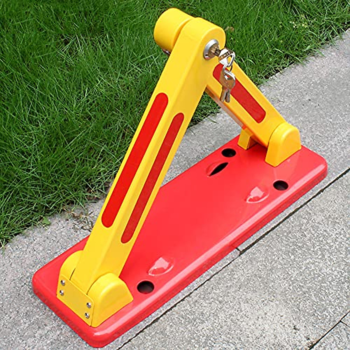 Triangular Foldable Parking Barrier,Removable Parking Space Lock,Manual Parking Blocker,Used for Lane Interception Parking,Safe Collision Avoidance