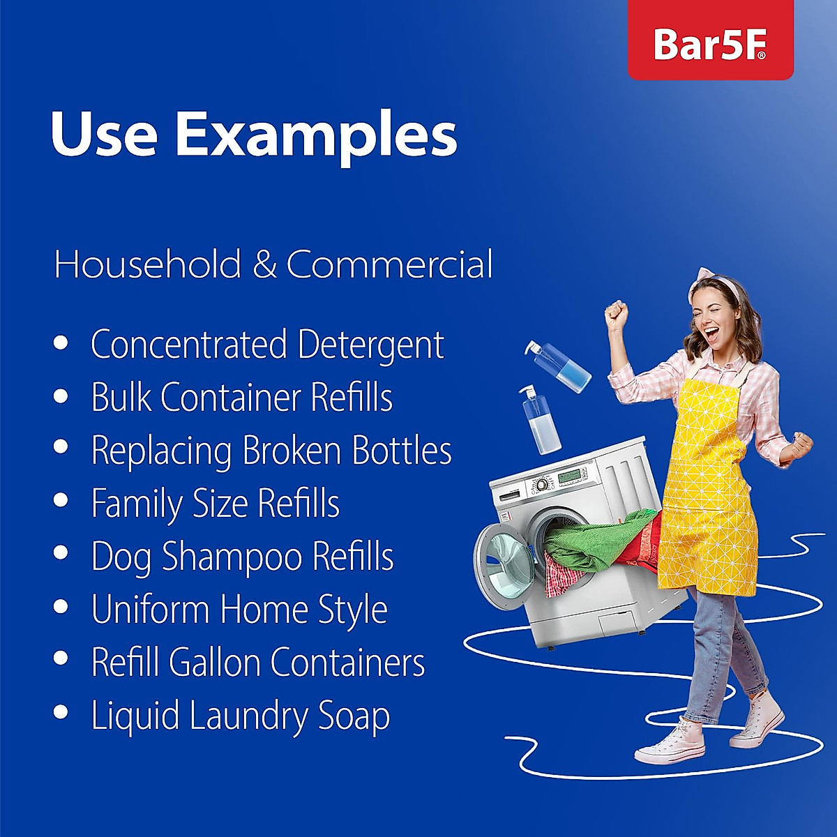 Bar5F Pump Bottle 32-Ounce 1-Liter Empty for Shampoo Conditioner Body Wash Lotion BPA-Free Crystal-Clear