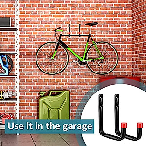 24 Pcs Garage Bike Hose Hooks Shed Storage Hooks and Hangers Garden Hose Hook Shovel Holder Heavy Duty Hooks J Utility Hangers Ladder Hooks for Wall Hangers Wall Hooks for Hanging Bikes, Ladders, Cord