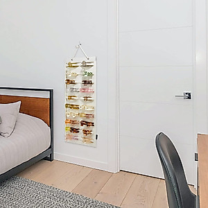 HUHYNN Hanging Hair Claw Clips Organizer, Claw Clips Organizers and Storage for Women Girls, Hair Claw Clips Holder for Wall, Door, Closet(NO ACCESSORIES INCLUDED)(Beige)