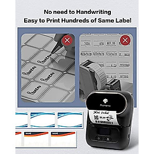 Phomemo M110 Bluetooth Label Maker with 3 Rolls 1.97"x3.15"(50x80mm) Thermal Labels- Thermal Label Maker Printer Apply to Labeling, Office, Cable, Retail, Barcode, Compatible with Android & iOS
