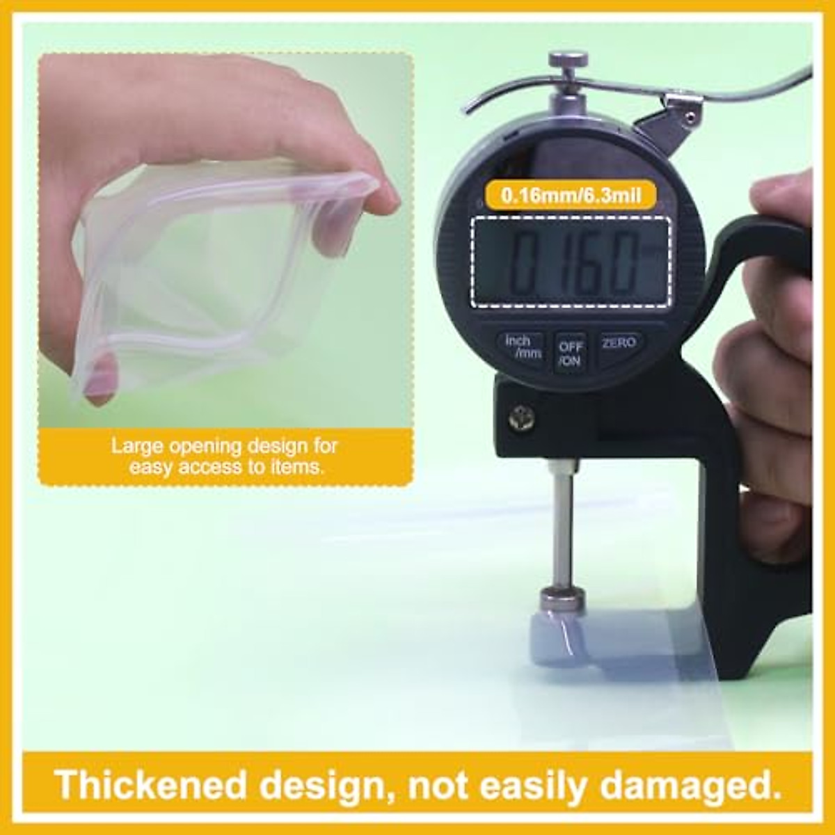 SumDirect 100pcs 5.1x7.8 Inches Clear Stand Up Food Bags, Resealable Zipper Stand-up Reusable Food Pouches Snack Packing Bag with Tear Notch Heat Resealable for Storing, Cookie, Snack Tea and Drinking