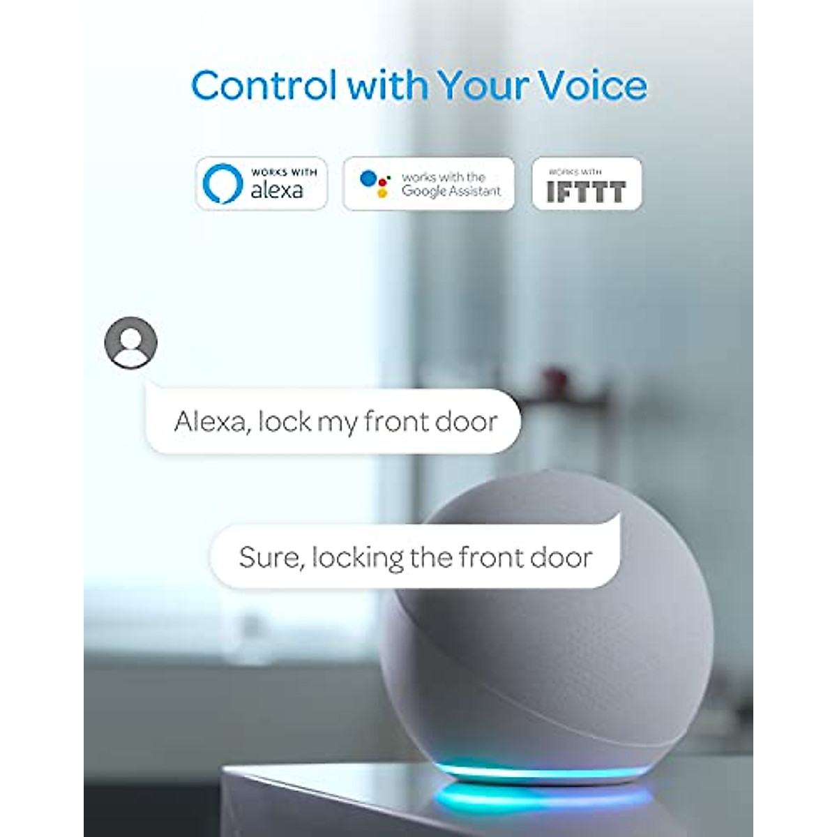 ULTRALOQ U-Bolt WiFi Smart Lock (Satin Nickel) with Door Sensor, 5-in-1 Keyless Entry Door Lock with Built-in WiFi, Bluetooth and Keypad, Smart Lock Front Door, WiFi Deadbolt, ANSI Grade 1 Certified