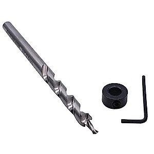 AUTOTOOLHOME 3/8" drill bit with Depth Stop Collar 6.5" Length Replacement Twist Step for Manual pocket hole Jig Master System