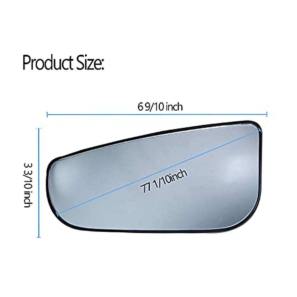 68067731AA Driver Left Side Mirror Glass Tow Lower Glass Compatible with 2010-2020 Dodge Ram 1500 2500 3500 4500 5500 Left Side Tow Mirror Glass With Rear Holder