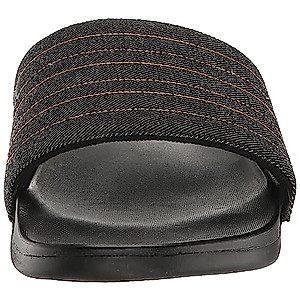 adidas Unisex Adilette Comfort Slide Sandal, Core Black/Preloved Yellow/Core Black, 15 US Men