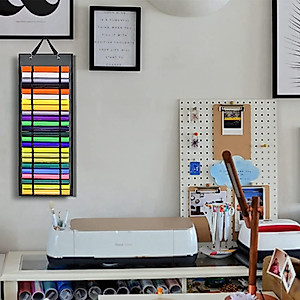 Hlsicnalm Vinyl Roll Holder with 48 Compartments, Vinyl Roll Storage Organizer Wall Craft Room Organizers and Storage Gray Tree