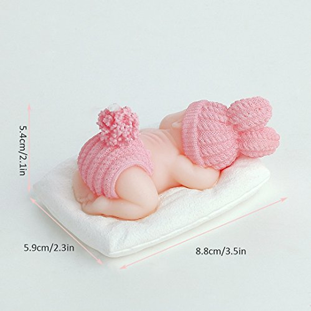 Birthday Candle Sleeping Baby Cake Topper Candle for Party Baby Shower and Wedding (Pink)