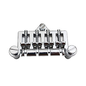 Guyker 3 Point 4 String Bass Bridge Tailpiece – Zinc Alloy Bridges Tailpiece with Saddle Replacement Parts for Bass (BG004)