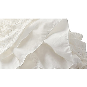 DINGDONG'S CLOSET Baby Tollder Kid Girl Short Sleeve White Flower Bowknot Lace Princess Dress (3T)