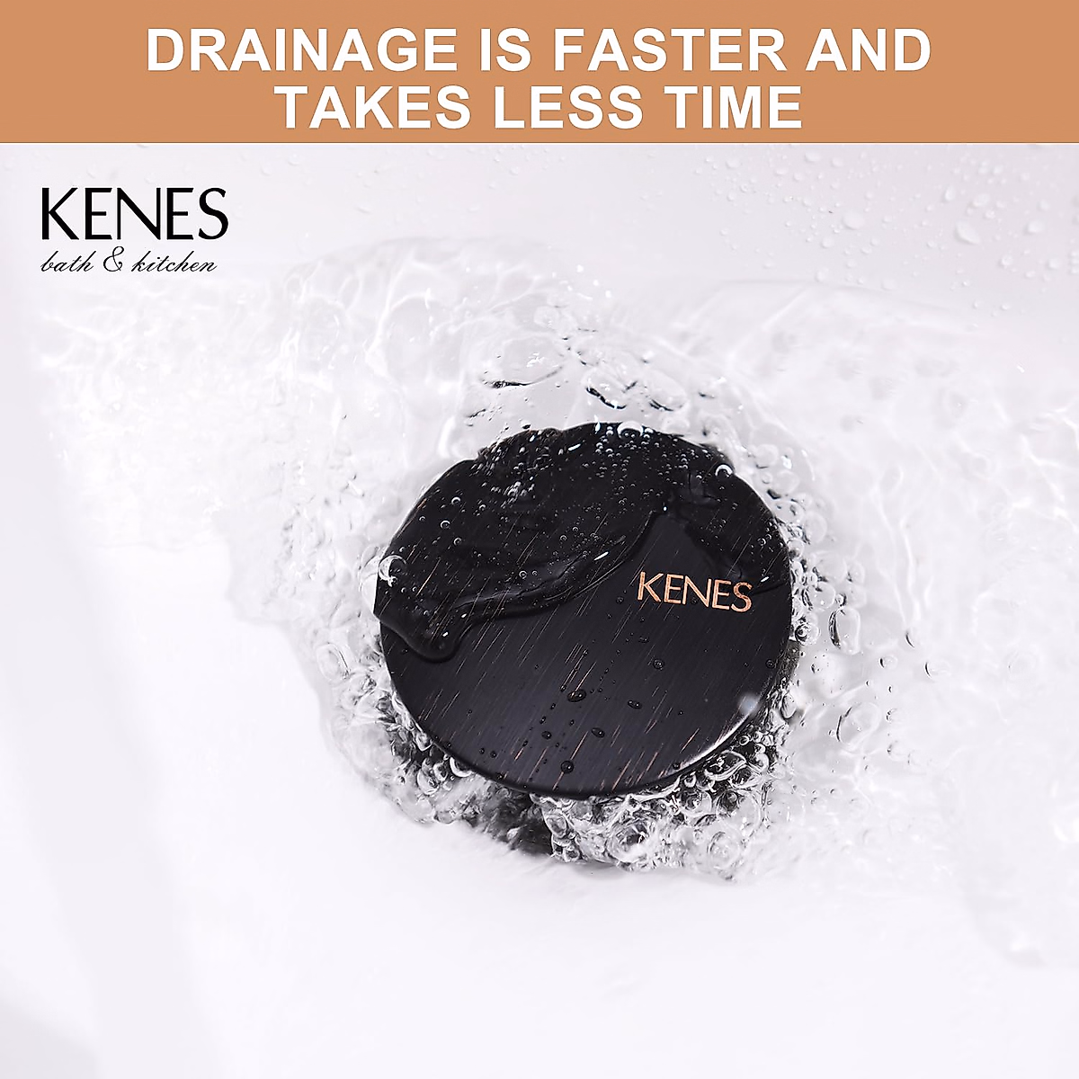 KENES Oil Rubbed Bronze Bathroom Vessel Pop Up Sink Drain, Vanity Faucet Sink Drain Stopper, Sink Drain Assembly Without Overflow Anti Clog Pop Up Drain