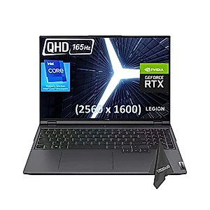 Lenovo 2022 Legion 5 Pro 16" Gaming Laptop WQXGA (2560x1600) 165Hz, 12th Gen Intel Core i7-12700H -NVIDIA GeForce RTX 3050Ti, Win 11 Home, with Cloth (16GB RAM | 1TB PCIe SSD)