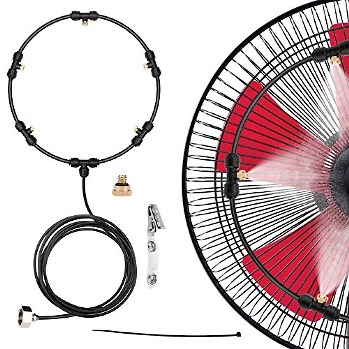 HONYOU Fan Misting Cooling Kit for DIY Outdoor Mist Fan 19.6 Ft
