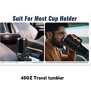 FAMKX 40oz Insulated Travel Mug Tumbler With Handle And Straw,Stainless Steel Double wall Vacuum Thermos Cup Keep Drink Cold and Hot (Purple)