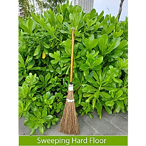 Nekenky Coconut Broom - 55 Inches Length, Heavy Duty Broom, Garden Broom, Natural Broom, Outdoor Broom, Garage Broom, Hard Floor Broom, Outdoor Brooms for Sweeping Patio