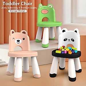 Tubasaya Kids Plastic Chair, Durable and Lightweight Kids Chair,11" H Seat, Indoor or Outdoor Use for Toddlers Boys Girls Birthday Gifts (Pink)