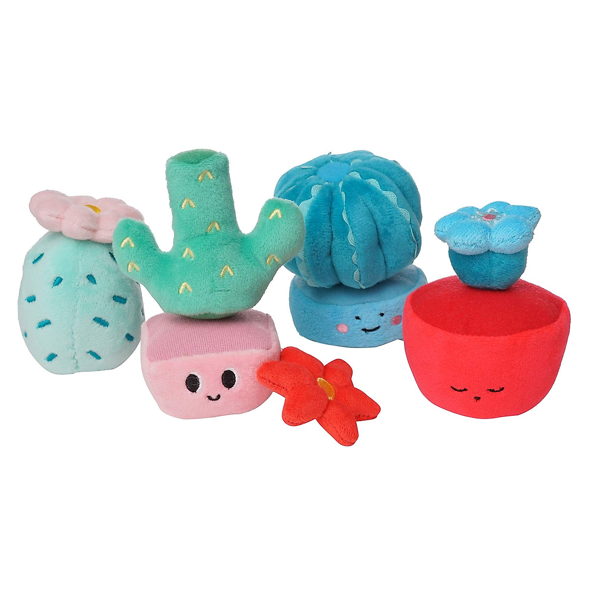 Manhattan Toy Cactus Garden 9 Piece Mix & Match Magnetic Plush Stacking Toy Playset