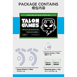 2Sets of TALONGAMES Rounded Curved Edges Mouse Feet Skates Compatible with Razer Viper V2 Pro Wireless Gaming Mouse Feet Replacement,0.8mm,Pure PTFE Material with Super Smooth Glide Pads