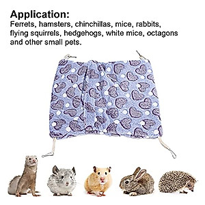 Hztyyier Pet Hamster Hanging Hammock, Coral Fleece Double Layer Hamster Cage Ferret Cage Pet Hammock Bed Hanging Bed