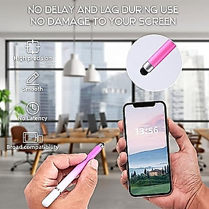 Amaxiu 2 in 1 Stylus Pens for Touch Screens,3 Pcs Stylus Pencil with Transparent Disc & Silicone Tip High Sensitivity Stylus Fine Point Stylus Pen Compatible with All Touch Devices