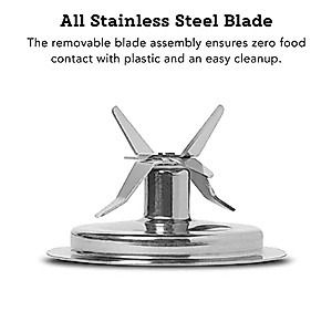 Tribest PBG-5050-A Portable Blender for Shakes and Smoothies with Glass Blender Cups, Chrome