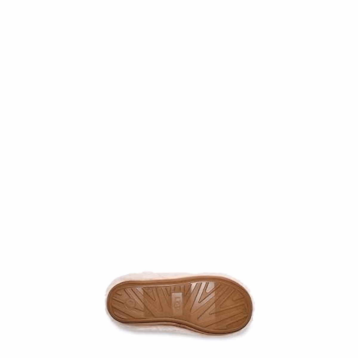 UGG Unisex-Child Plushy Slipper, Natural/Chestnut, 2 Little Kid