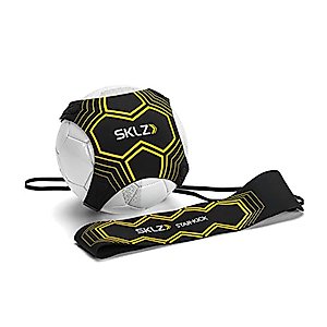 SKLZ Star-Kick Hands-Free Adjustable Solo Soccer Trainer - Fits Ball Sizes 3, 4, and 5 (Black)