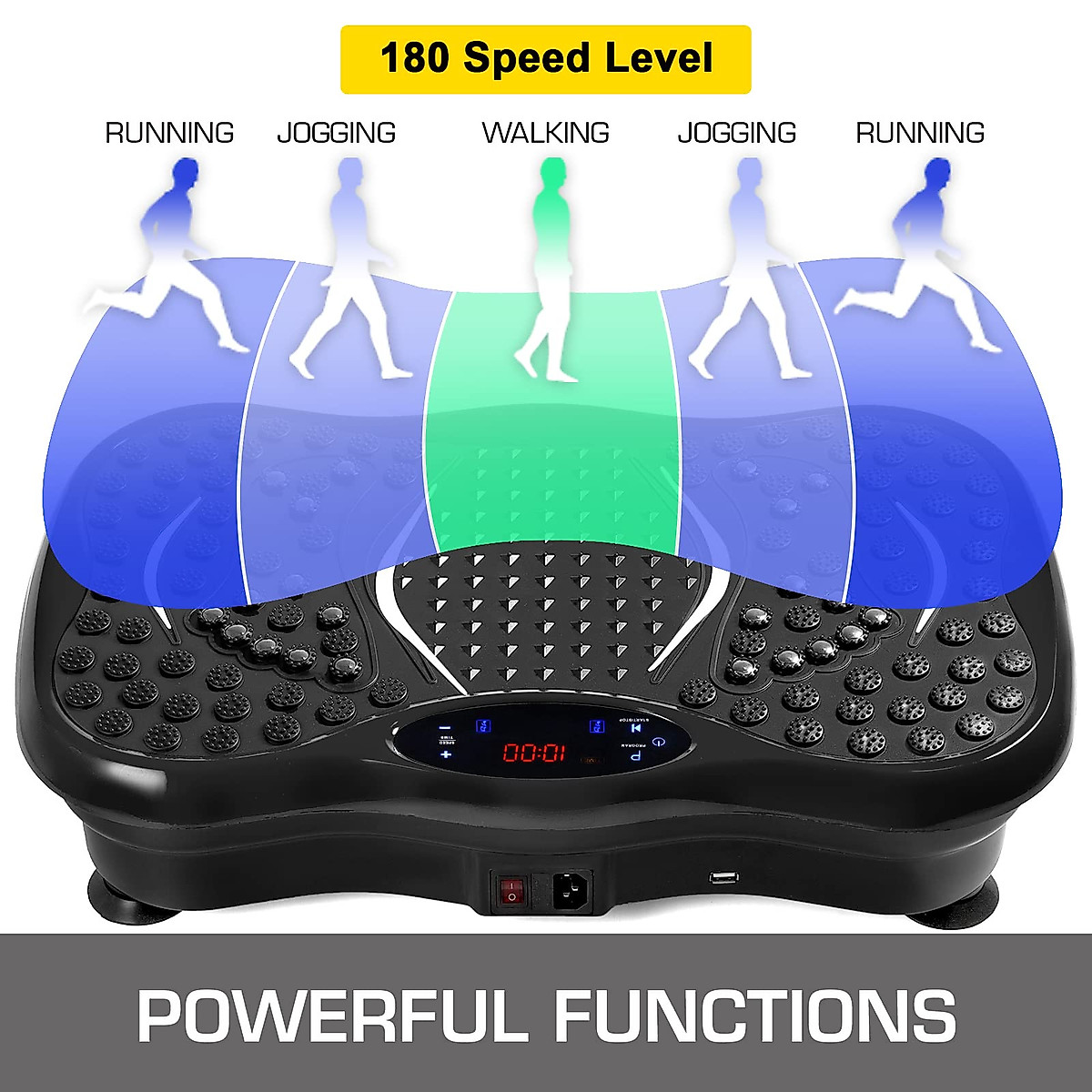 VEVOR Vibration Plate Exercise Machine,Whole Body Exercise Vibration Fitness Platform,350Lbs LCD 3 Levels Massage Remote Bluetooth USB Music Intelligent Watch, Fitness Vibration Machine