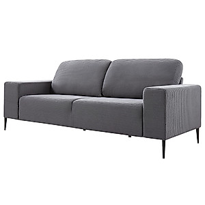 AMERLIFE Couch, 89 inch 3 Seater Sofa Couch- Cozy Couch with Extra Deep Seats, Modern Sofa Couch for Living Room, Grey Corduroy