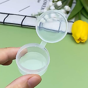 Farmer Mani 24 PACK Small Transparent Plastic Bead Organizers Clear Storage Box Round Organizer for Storage Small Items, Hardware-0.24 oz