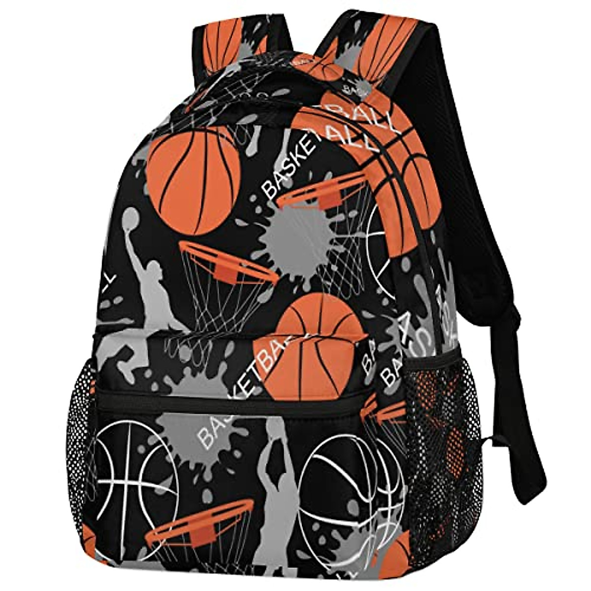 YPPAHHHH School Laptop Backpack Red Basketball Sports for Girls Kids Boys Sports Ball Player Lightweight Bookbag Elementary College Travel Hiking Daypack Backpacks for Women Men