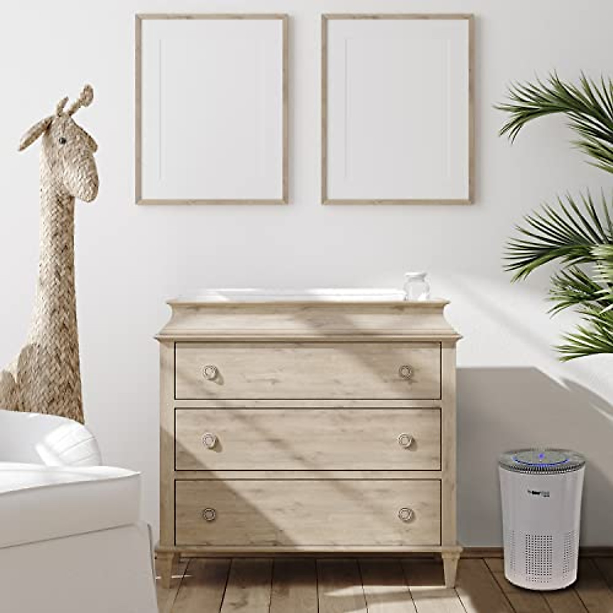 OdorStop HEPA Air Purifier with H13 HEPA Filter, UV Light, Active Carbon, Multi-Speed, Sleep Mode and Timer (Bright White)