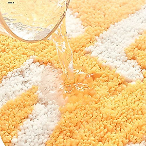 Flocking Fruit Lemon Shape Rug Home Entrance Mat Bedroom Bathroom Door Non-Slip Carpet Absorbent Foot Mat - Lemon, 18.1"x29.9"