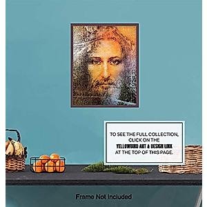 Jesus Christ Wall Art - Jesus Wall Decor - Religious Christian Room Decor for Bedroom, Home, Church - Catholic Gifts - Inspirational Gift for Pastor, Priest, Ordained Minister - Picture Poster