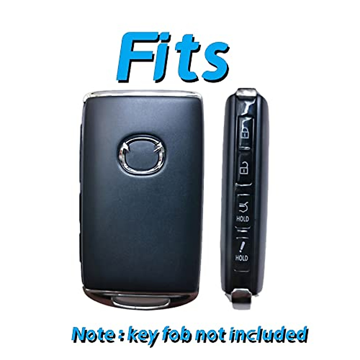 RUNZUIE 2Pcs 4 Buttons Silicone Smart Key Fob Compatible with 2019-2021 2022 2023 Mazda CX-50 CX-5 3 6 CX-30 CX-9 Key Fob Cover (Black/Gray)