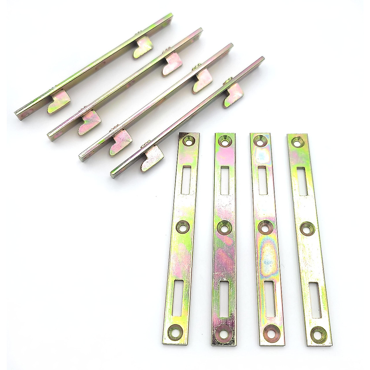 METAL MAGERY Bed Rail Fasteners 6" Set of 4 Bed Rail Brackets Heavy Duty Bed Frame Rail Hardware