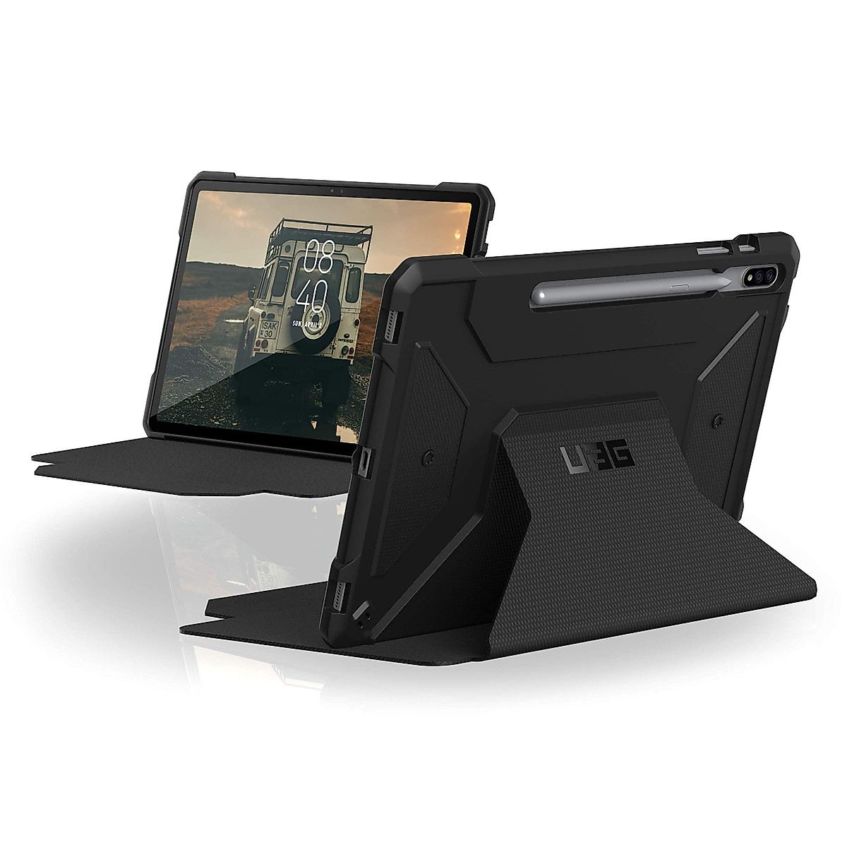 URBAN ARMOR GEAR UAG Designed for Samsung Galaxy Tab S7 Plus Case, 12.4-inch, Metropolis Folio Slim Heavy-Duty Tough Multi-Viewing Angles Stand Military Drop Tested Rugged Protective Cover, Black